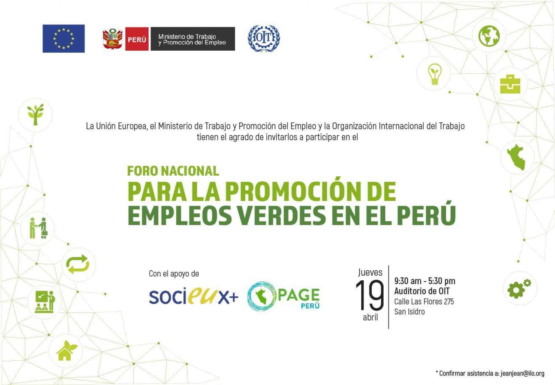 National Forum for The Promotion of Green Jobs - Peru - UN PAGE ...